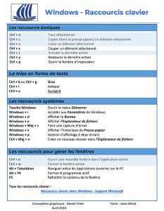 Les raccourcis clavier pour tous